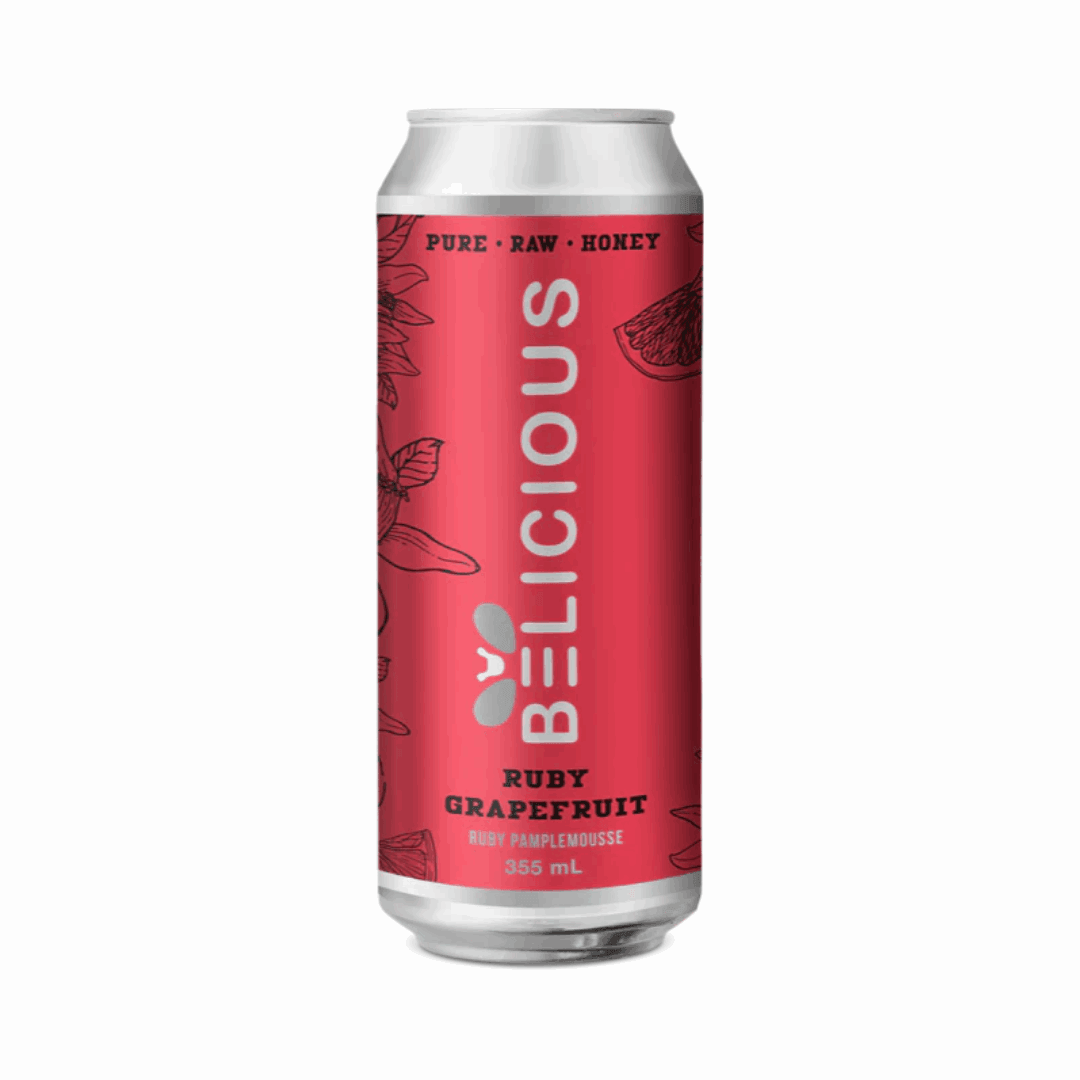 Belicious Ruby Grapefruit Sparkling Honey Beverage (24 x 355 mL ...