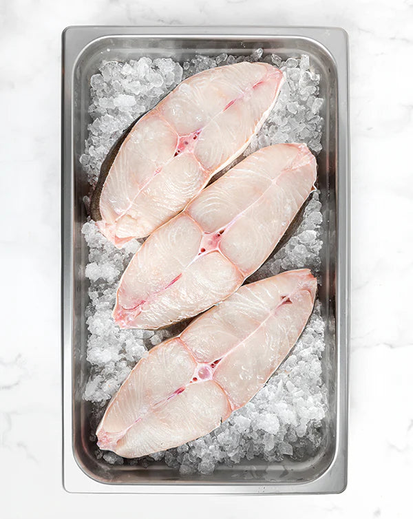 Frozen Halibut Steaks 4-6oz(10Lbs box) — Jesse Tree Fine Foods