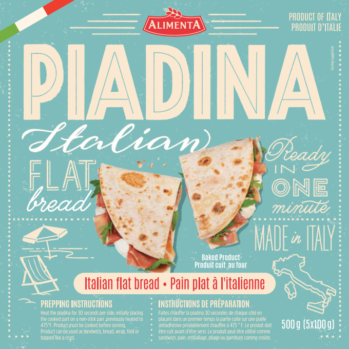 Alimenta Frozen Mini Piadina Romagnola IGP (12 X 5 Pcs per pack ...