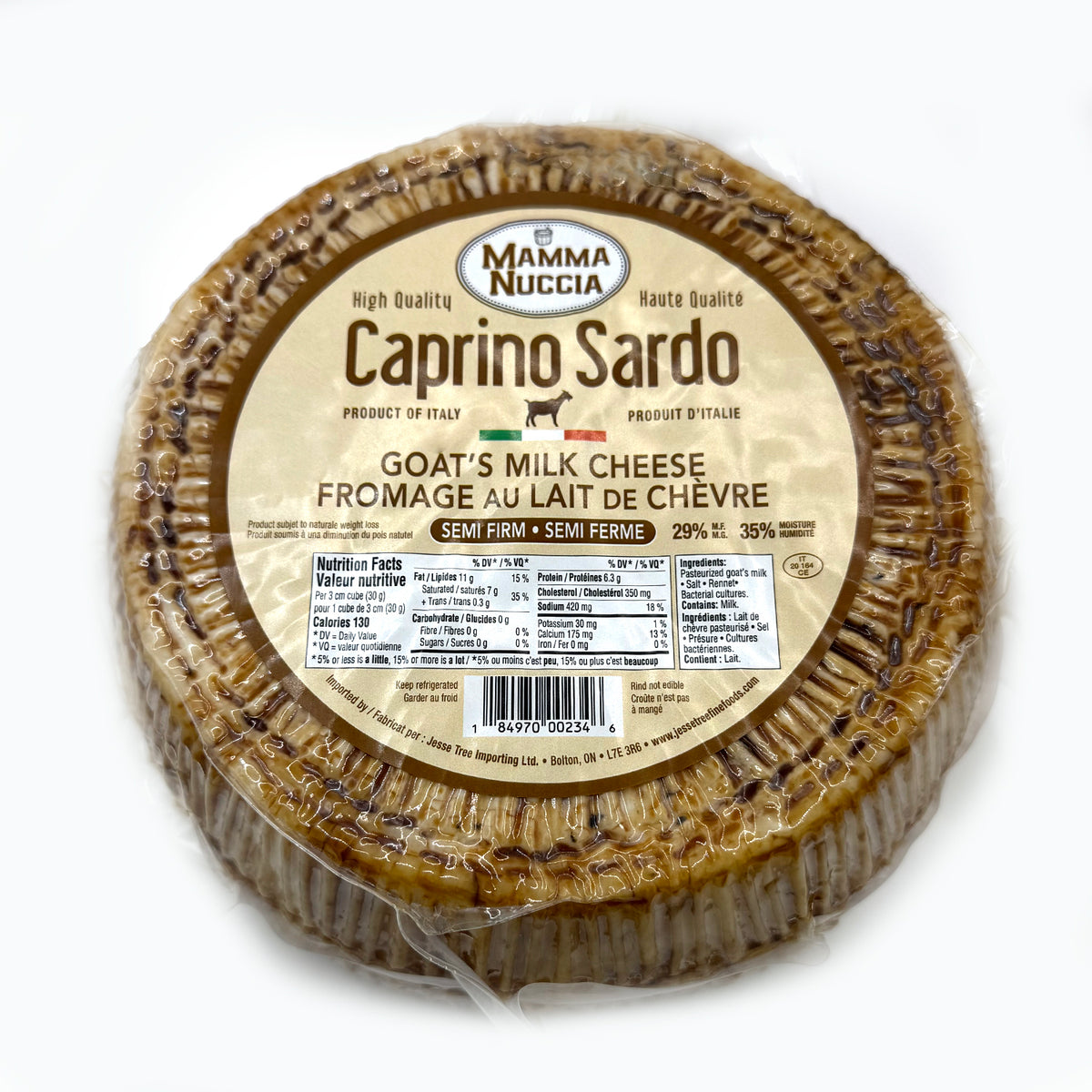 Mamma Nuccia Caprino Sardo Goat Cheese (2 x 2.5 kg) — Jesse Tree Fine Foods