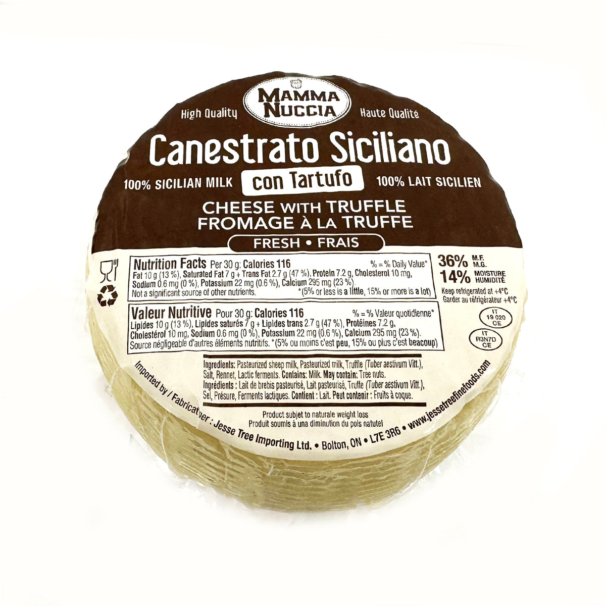MN Siciliano Cheese with truffle (12 x 500 g) — Jesse Tree Fine Foods